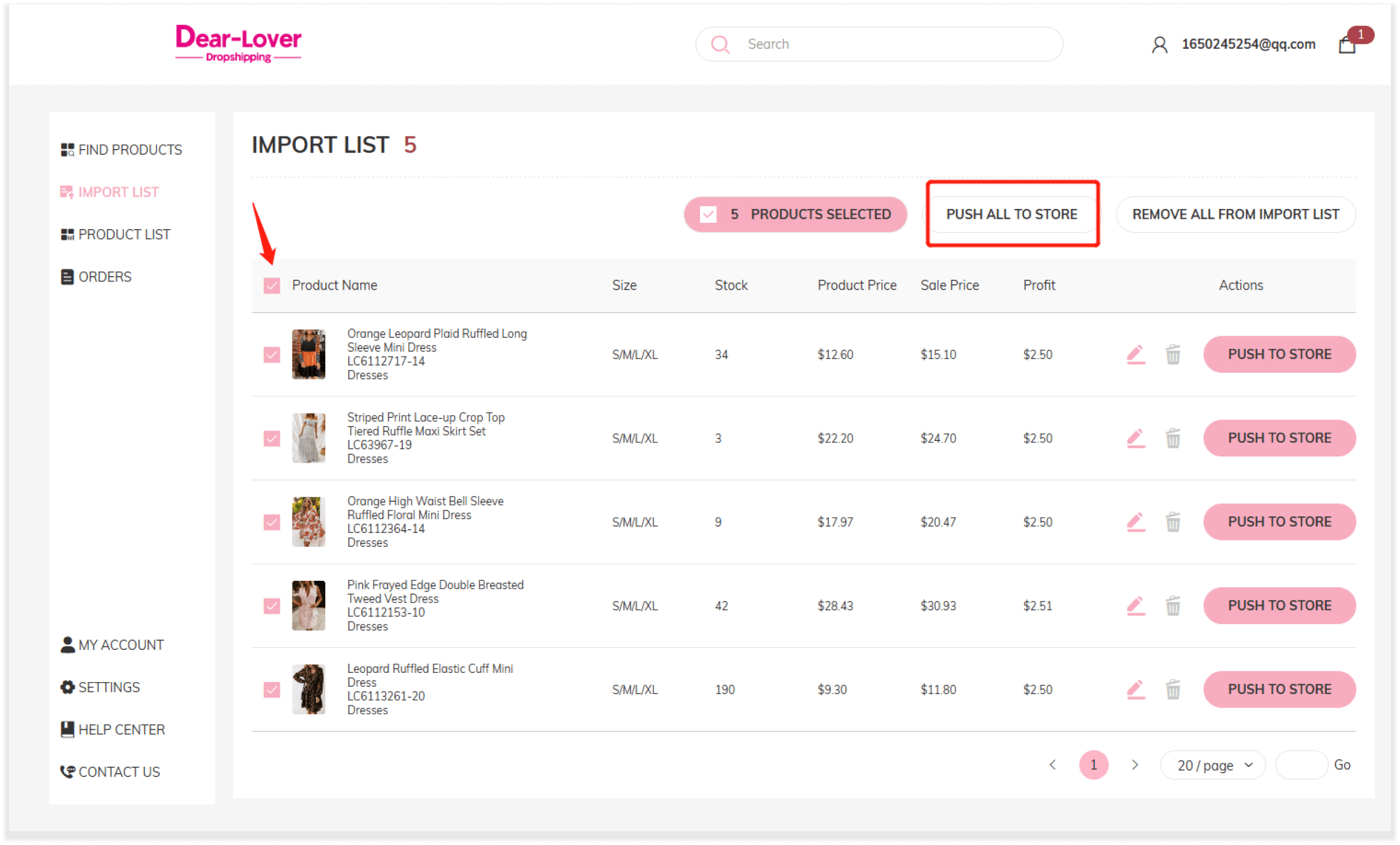 Your Shopify store order will be directly sent back to https://ds.dear-lover.com without any ...