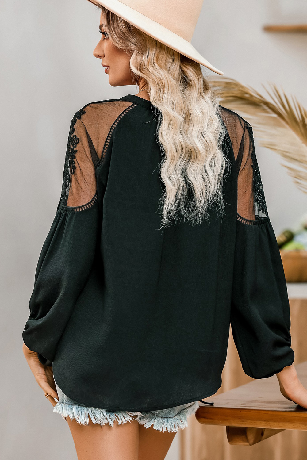 12 64 Black Formal Invitation Lace Blouse